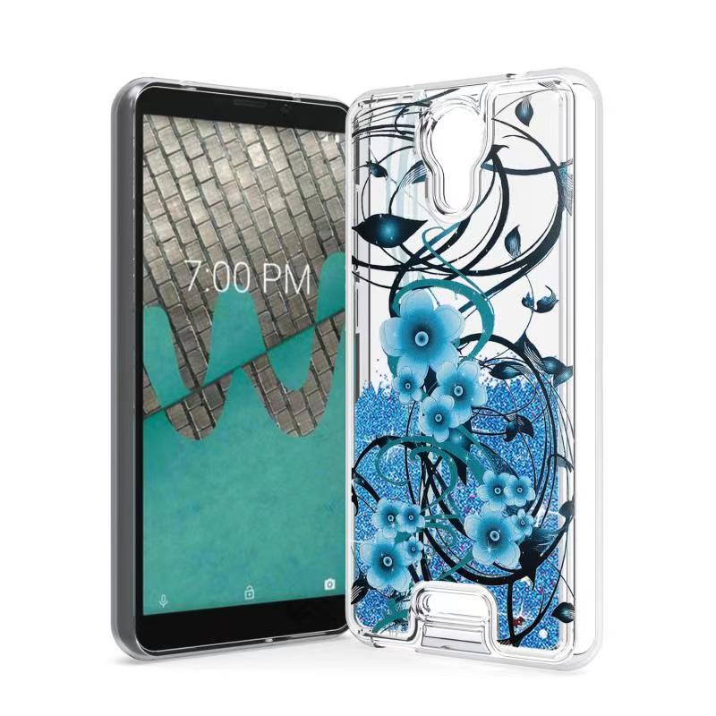 For Wiko Life 2 u307as Liquid Glitter Motion Case Phone Cover - Aqua F ...